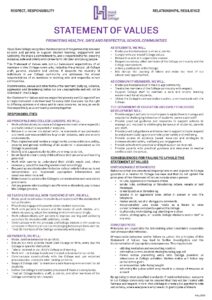 Statement of Values – Hazel Glen College